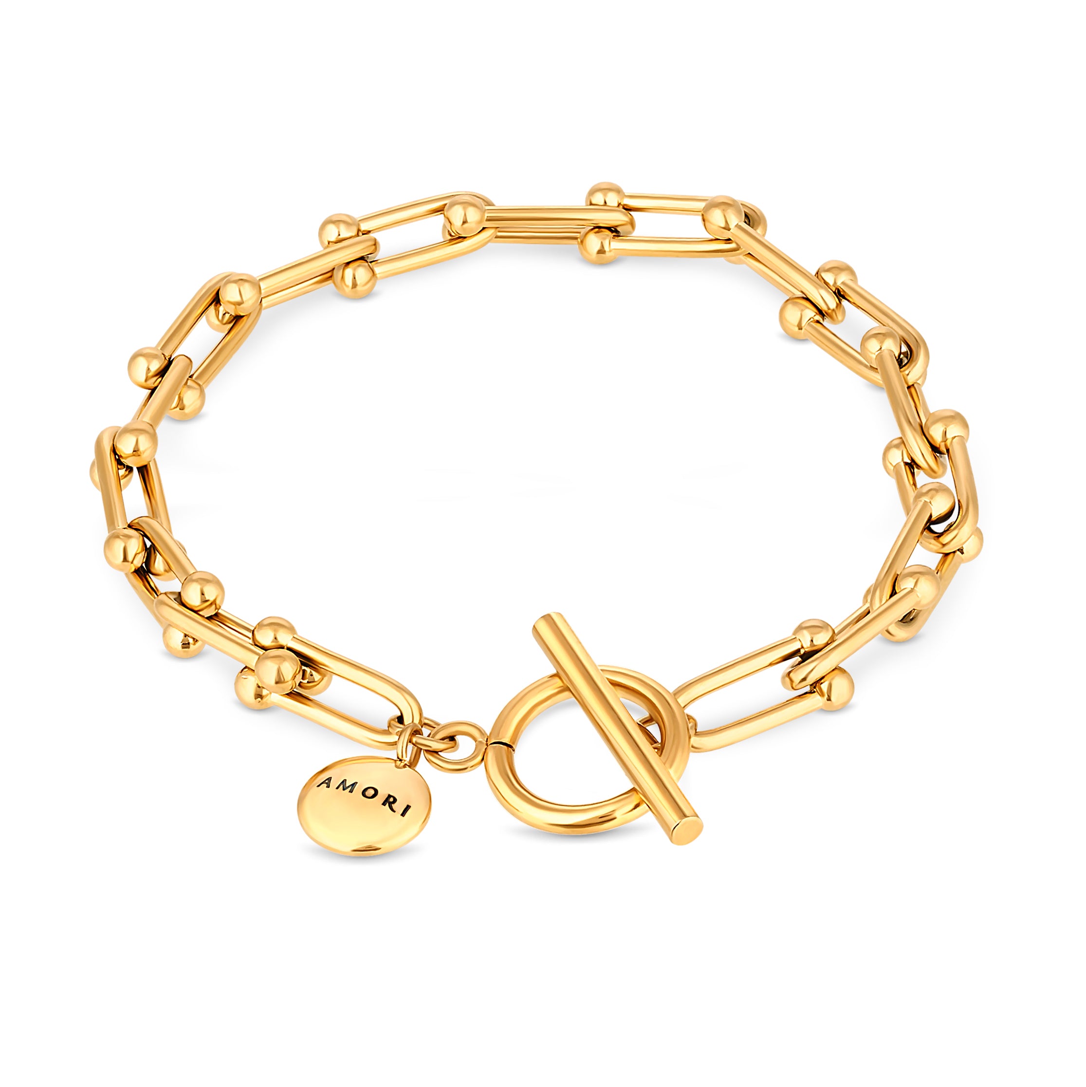 LOCK CHAIN BRACELET - GOLD – Amori